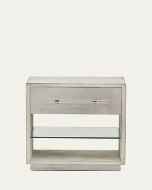 INTERLUDE HOME Cassian Hair On Hide Bedside Chest - Gray