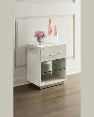 INTERLUDE HOME Cassian Hair On Hide Bedside Chest