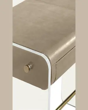 INTERLUDE HOME Cora Acrylic And Leather Desk