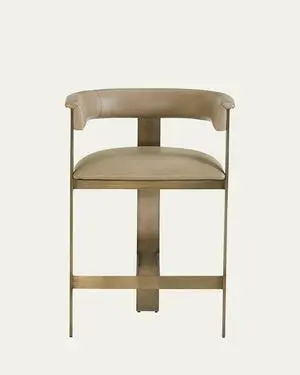 INTERLUDE HOME Darcy 27" Counter Stool - Taupe, Graphite