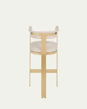 INTERLUDE HOME Darla Brass & Leather Counter Stool, 26