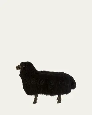 INTERLUDE HOME Maddox Sheepskin Bench - Black