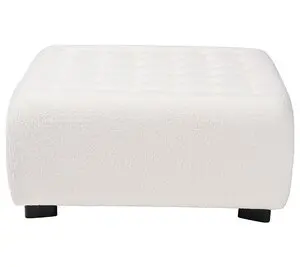BAXTON STUDIO Athena Boucle Upholstered Square Ottoman