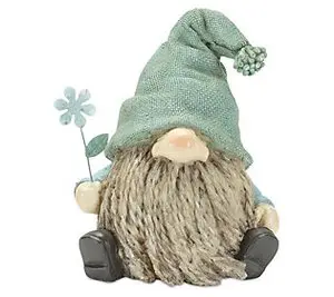 MELROSE Gnome With Flower Tabletop Figurine