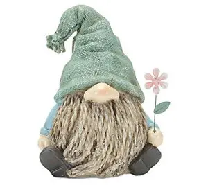 MELROSE Gnome With Flower Tabletop Figurine