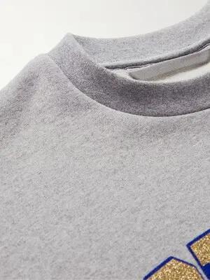 Moncler Glittered Logo-print Cotton-jersey Sweatshirt