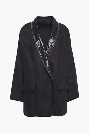 Brunello Cucinelli Embellished Linen-twill Blazer