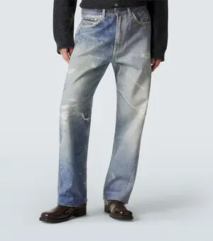Our Legacy Third Cut Trompe L'oeil Straight Jeans - Blue
