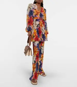 Etro Floral Pleated Minidress