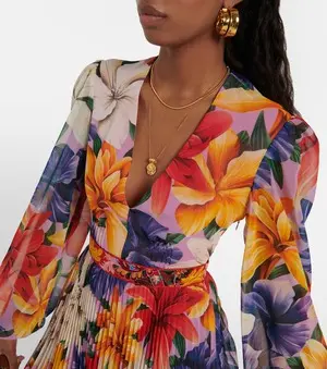 Etro Floral Pleated Minidress