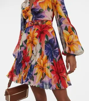 Etro Floral Pleated Minidress