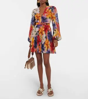 Etro Floral Pleated Minidress