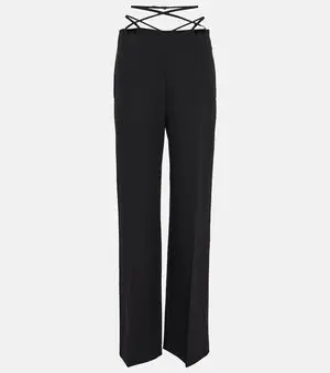 DION LEE Cutout Straight Pants - Black