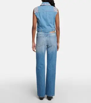 Rabanne Embroidered Denim Vest