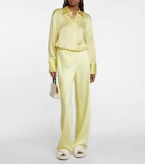 Vince High-rise Wide-leg Satin Pants