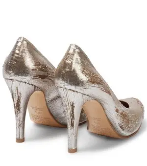 MAISON MARGIELA Distressed Metallic Pumps - Silver