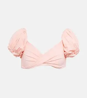 Giambattista Valli Puff-sleeve Bikini Top