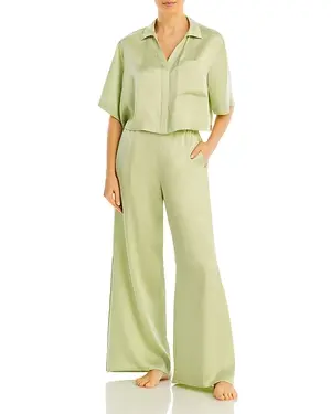 Lunya Washable Silk Pajama Set Ethereal Green