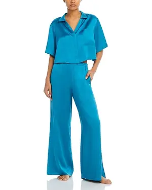 Lunya Washable Silk Pajama Set Slope Teal
