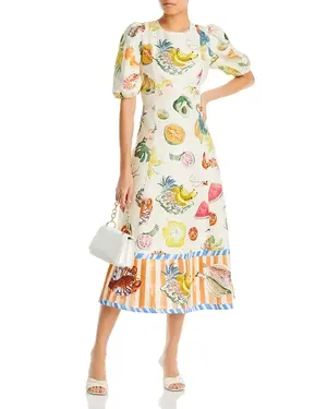 ALEMAIS Theo Printed Midi Dress