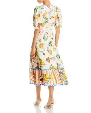 ALEMAIS Theo Printed Midi Dress
