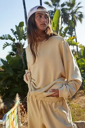 Free People FP Movement All Star Solid Pullover Sesame