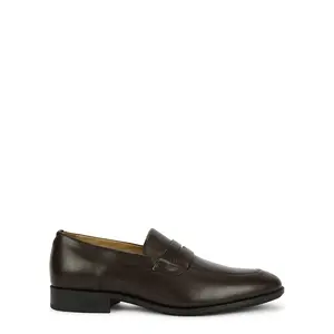 BOSS Colby Leather Loafers - Dark Brown