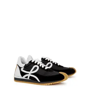 Loewe Loewe Flow Runner Black Panelled Sneakers - Black And White - 6 Black And White