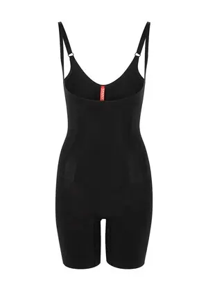 Spanx Oncore Open-bust Mid-thigh Bodysuit - Black
