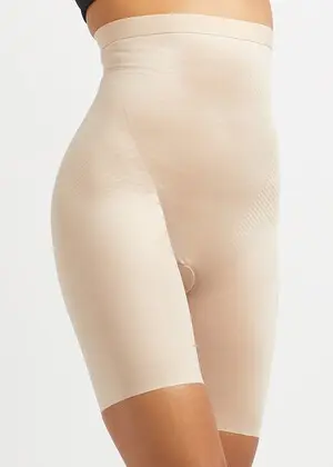 Spanx Thinstincts 2.0 High-waist Mid-thigh Shorts - Beige