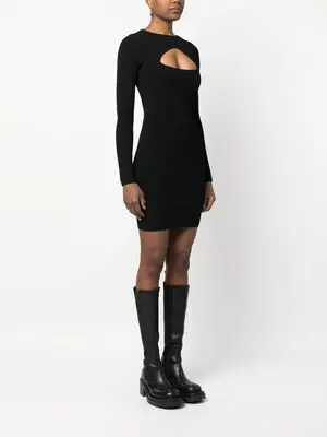 Dsquared2 Cut-out Rib-knit Minidress - Black