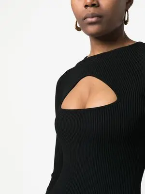Dsquared2 Cut-out Rib-knit Minidress - Black