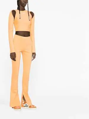 Off-White Flared Trousers - Orange