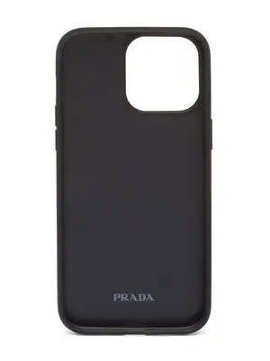 PRADA iPhone14 pro カバー Prada Saffiano Leather Cover For Iphone 14 Pro Max - Black