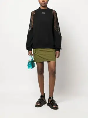 MSGM Fishnet-style Detail Sweatshirt