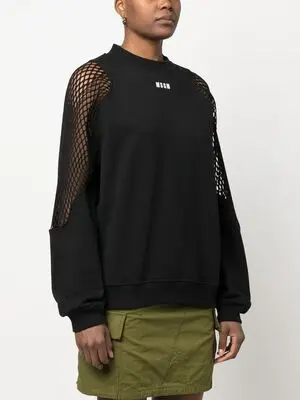 MSGM Fishnet-style Detail Sweatshirt