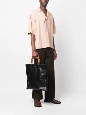 JIL SANDER Bamboo-handle Leather Tote Bag