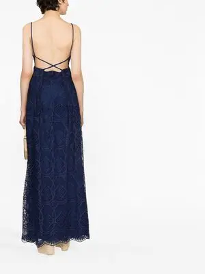Alberta Ferretti Sleeveless Lace Maxi Dress