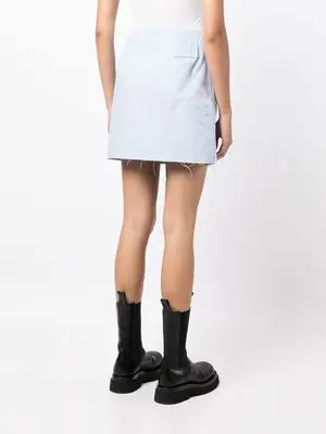 Raf Simons Frayed-hem Denim Miniskirt - Blue