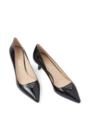 Prada Logo-plaque Patent Leather Pumps