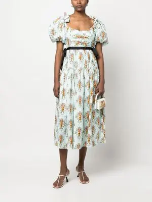 Agua Bendita Floral-print Midi Dress