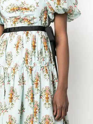 Agua Bendita Floral-print Midi Dress