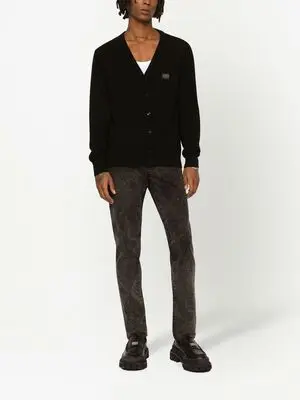 Dolce & Gabbana Cashmere-wool Cardigan With Logo Tag