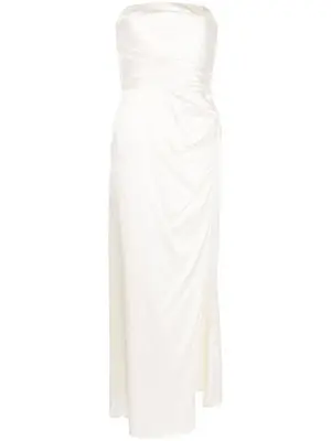 REFORMATION Barrow Gathered Silk Dress