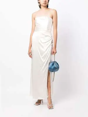 REFORMATION Barrow Gathered Silk Dress