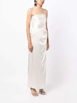 REFORMATION Barrow Gathered Silk Dress