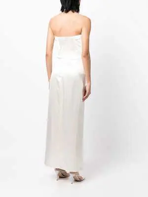REFORMATION Barrow Gathered Silk Dress