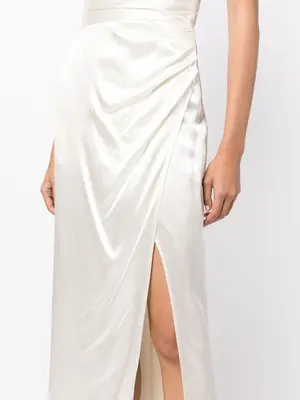 REFORMATION Barrow Gathered Silk Dress