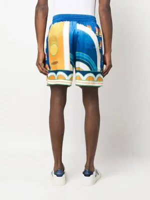 Casablanca Paysage Silk Shorts