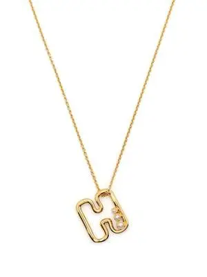 MISSOMA Pearl-embellished Initial Pendant Necklace - Gold